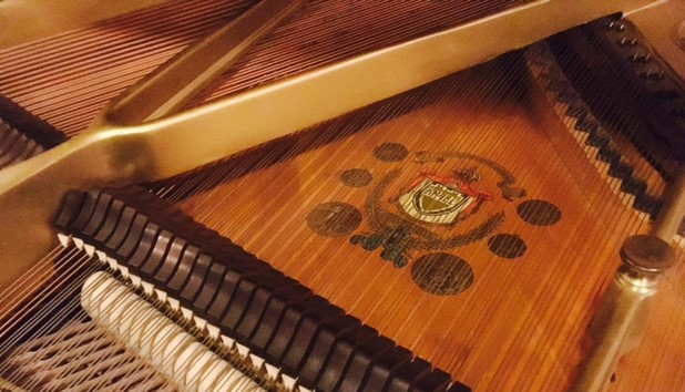 DV Pianoworks - PhotosBefore and after cleaning the soundboard ...